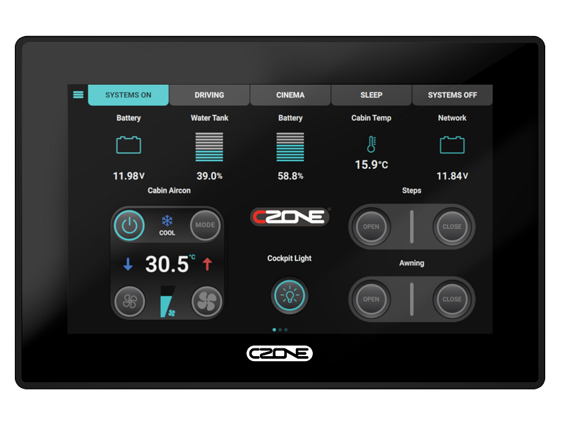 Touch 7 CZone – Display de monitorização de sistemas elétricos ...